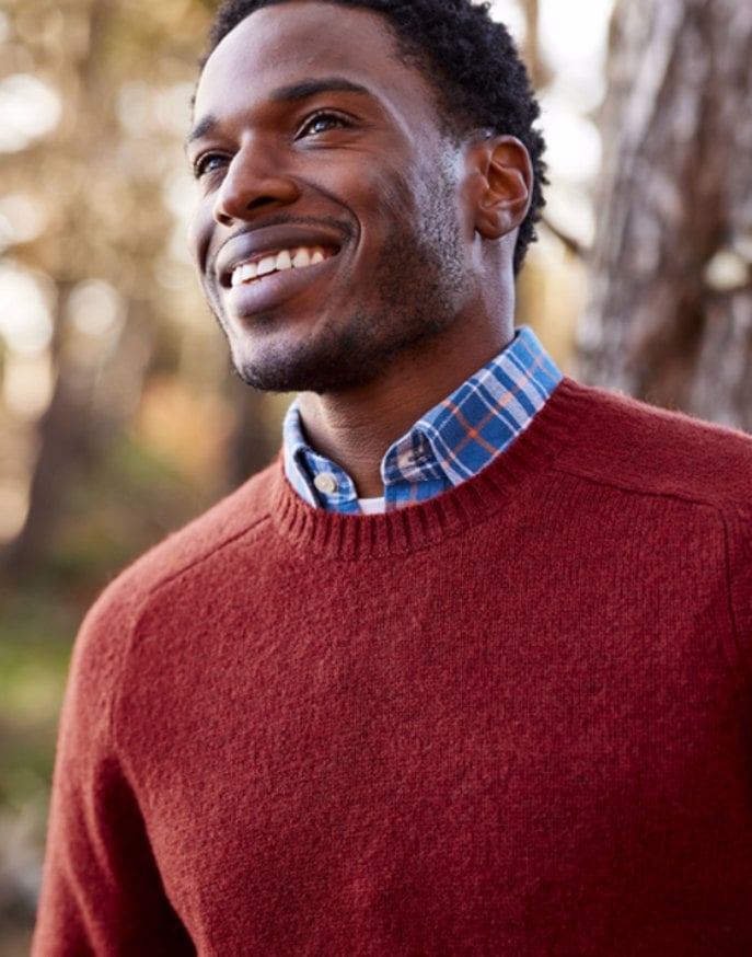Shetland Crew Neck - Red