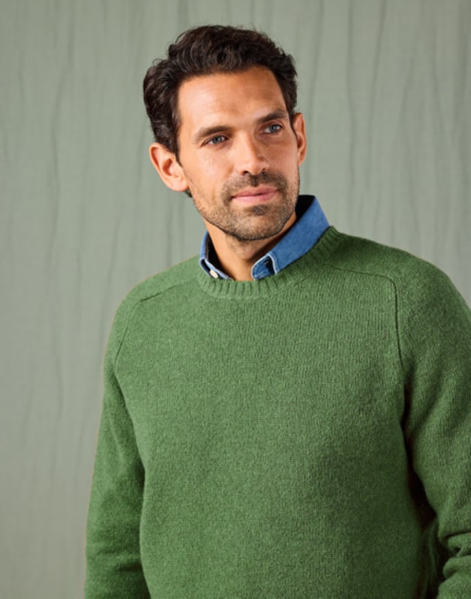 Shetland Crew Neck - Green