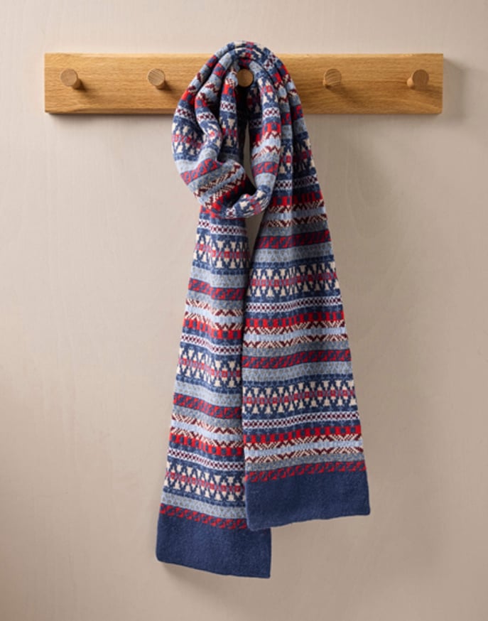 Fair Isle Scarf - Blue/Red