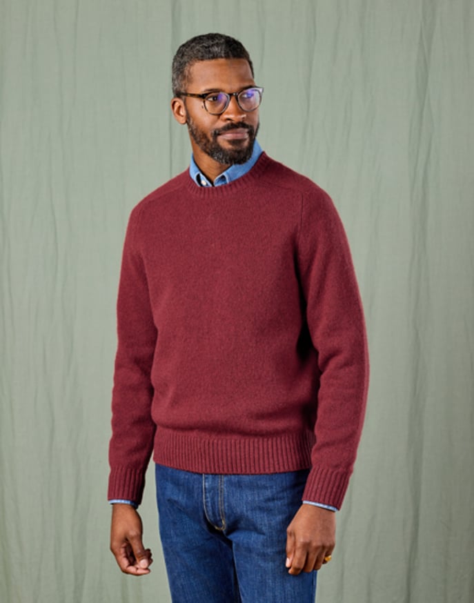Shetland Crew Neck - Red