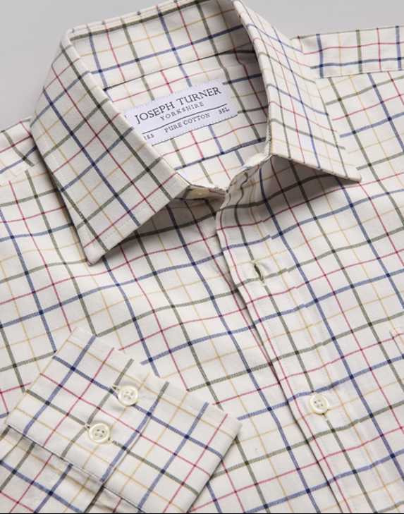 Men's Tattersall Check Country Shirts | Pure Brushed Cotton