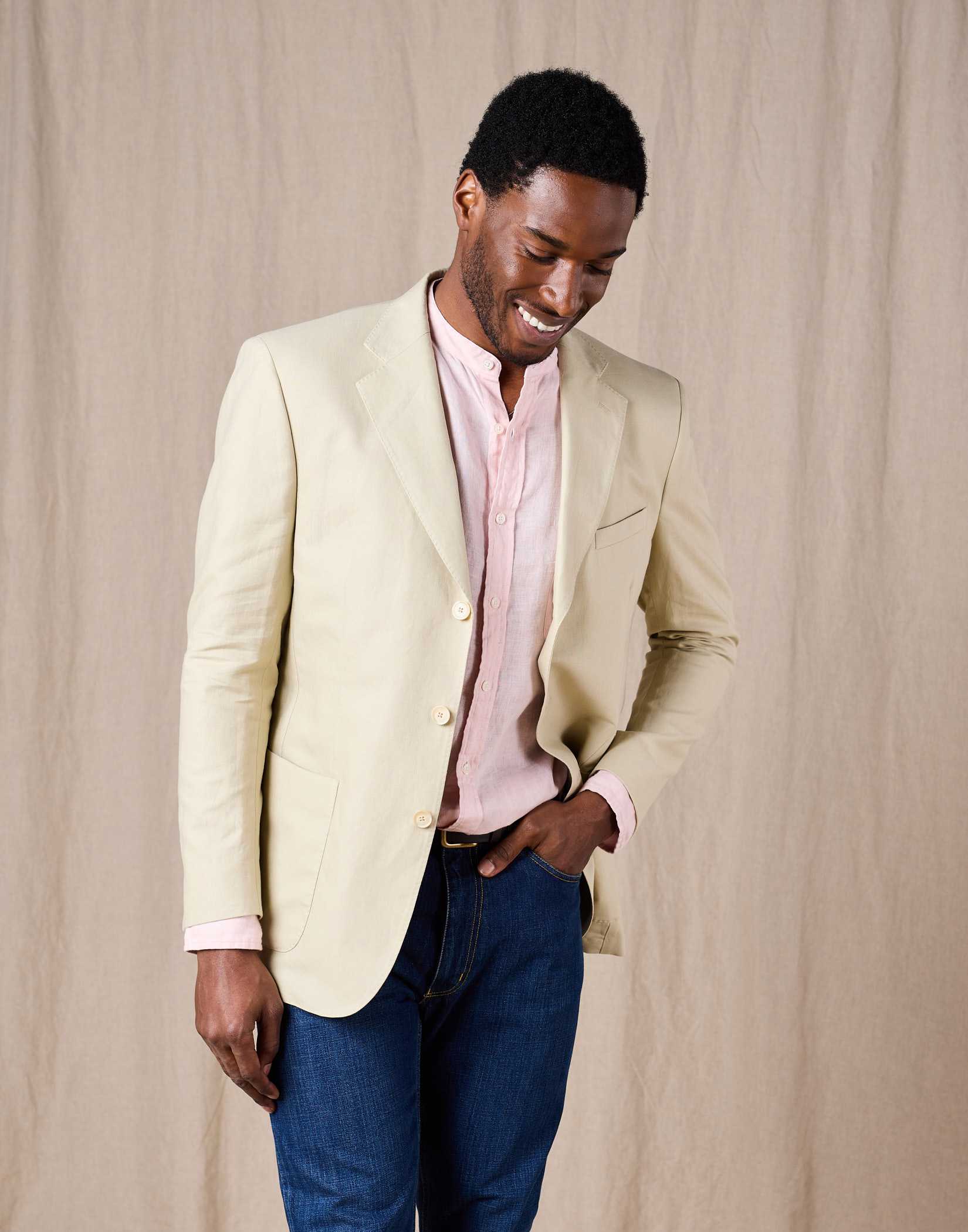 Unstructured Jacket - Stone | Joseph Turner