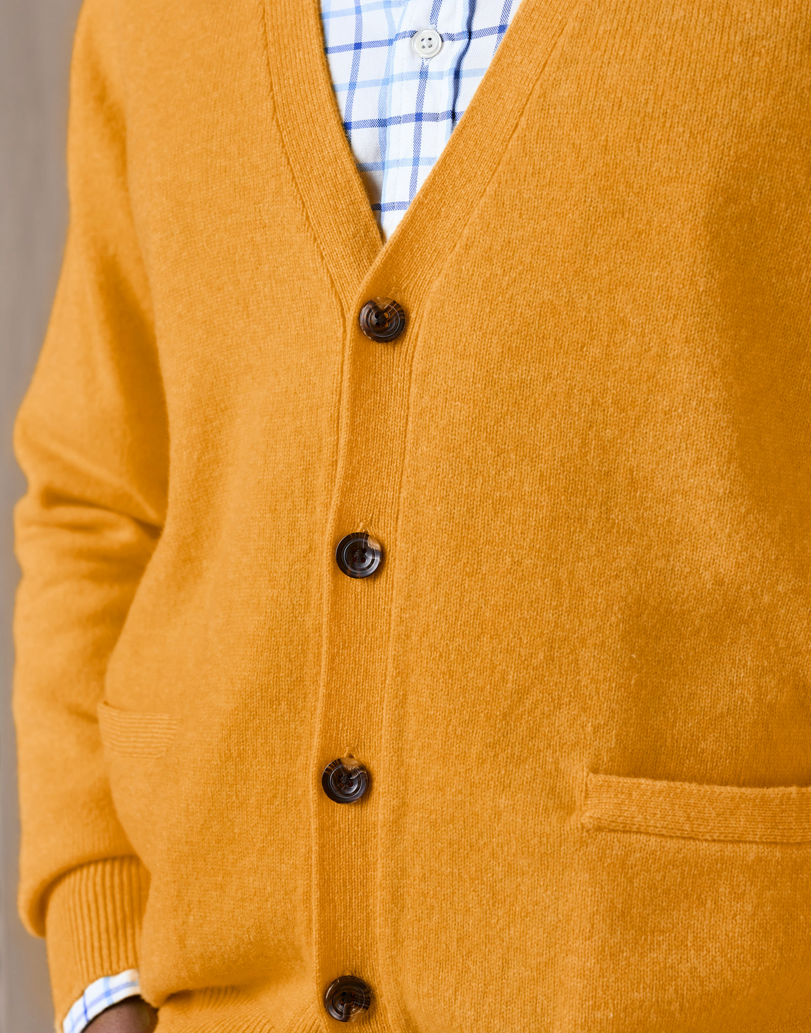 Lambswool Cardigan - Mustard