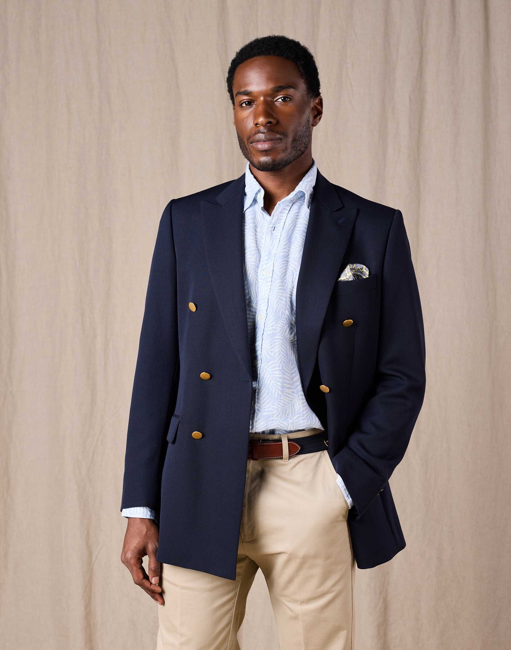 Double Breasted Blazer - Navy | Joseph Turner