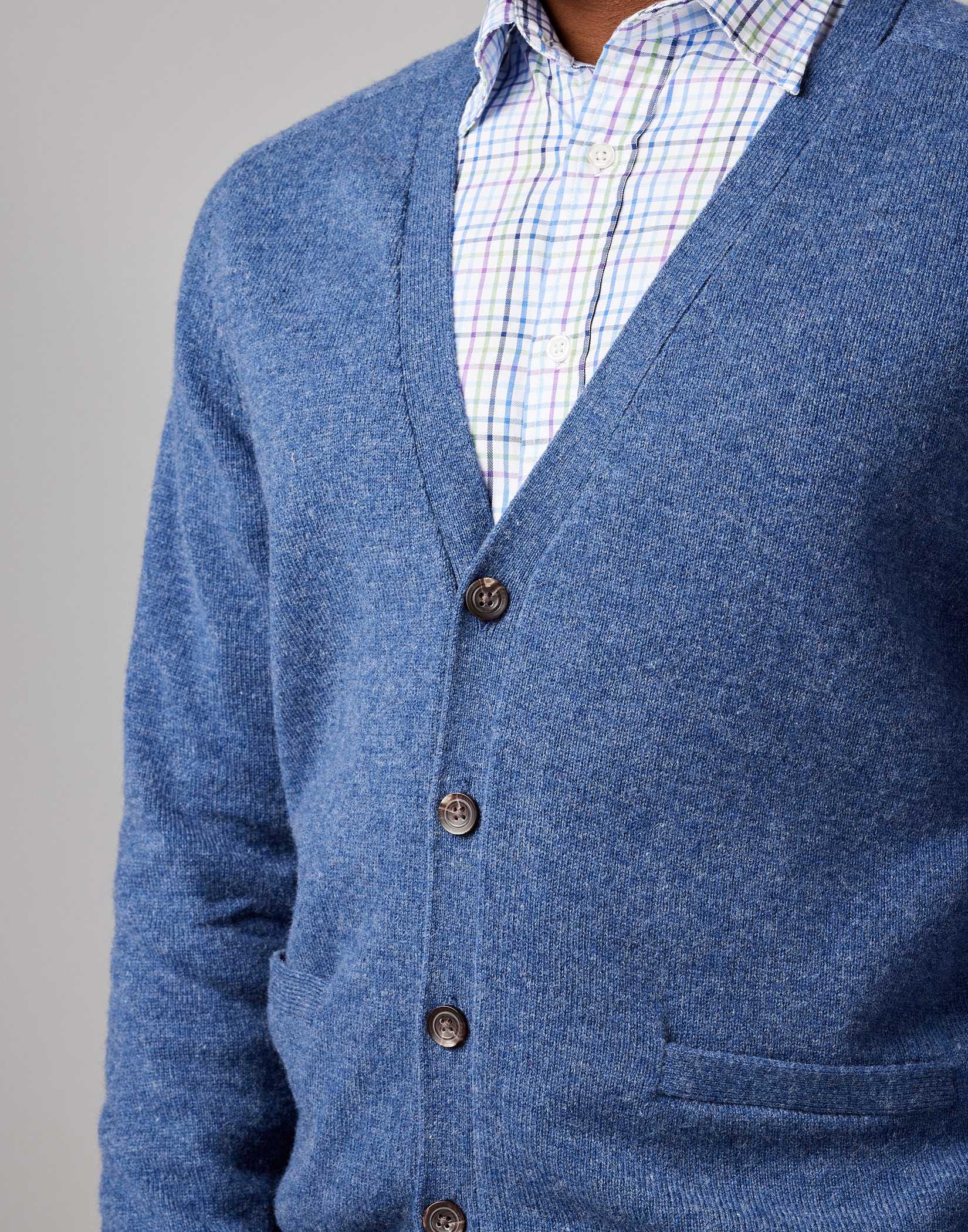 Lambswool Cardigan - Blue