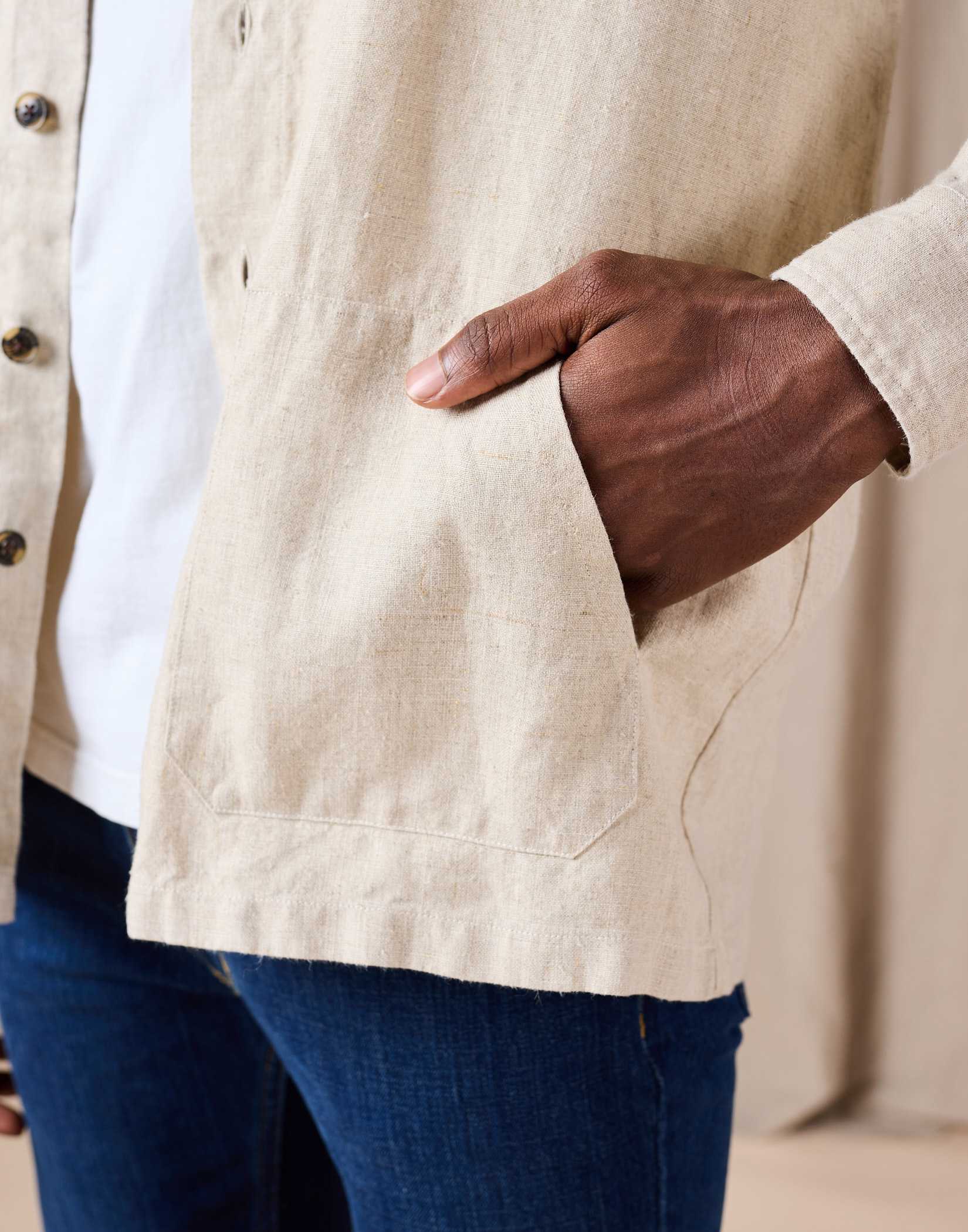 Linen Overshirt - Natural | Joseph Turner