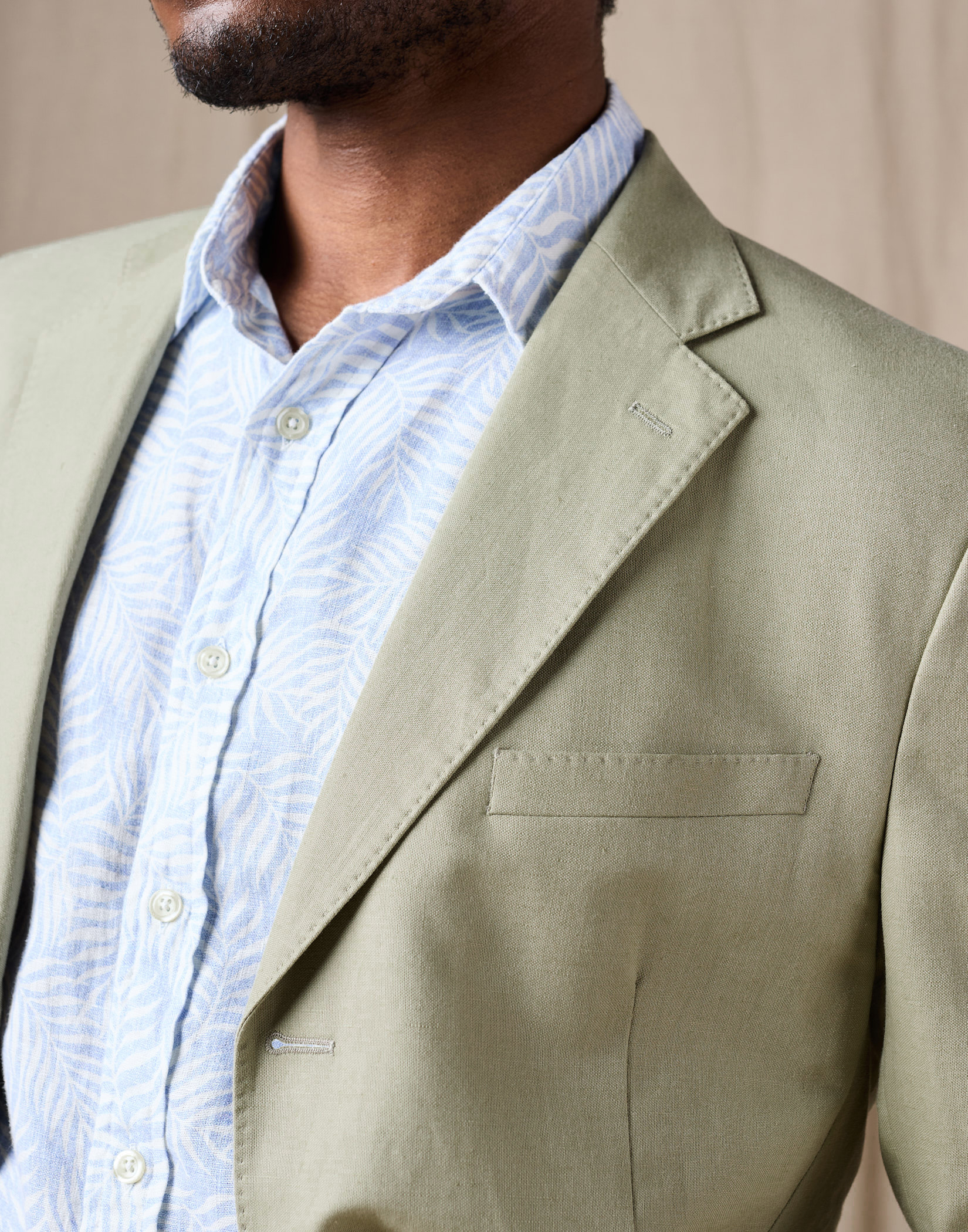 Unstructured Jacket - Light Olive | Joseph Turner