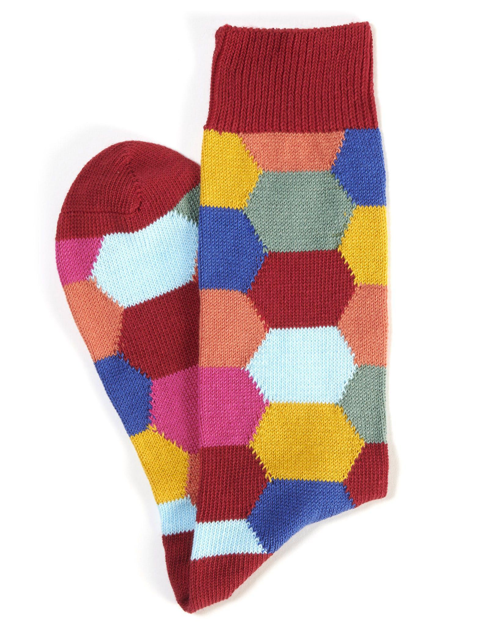 Hexagon Socks - Red