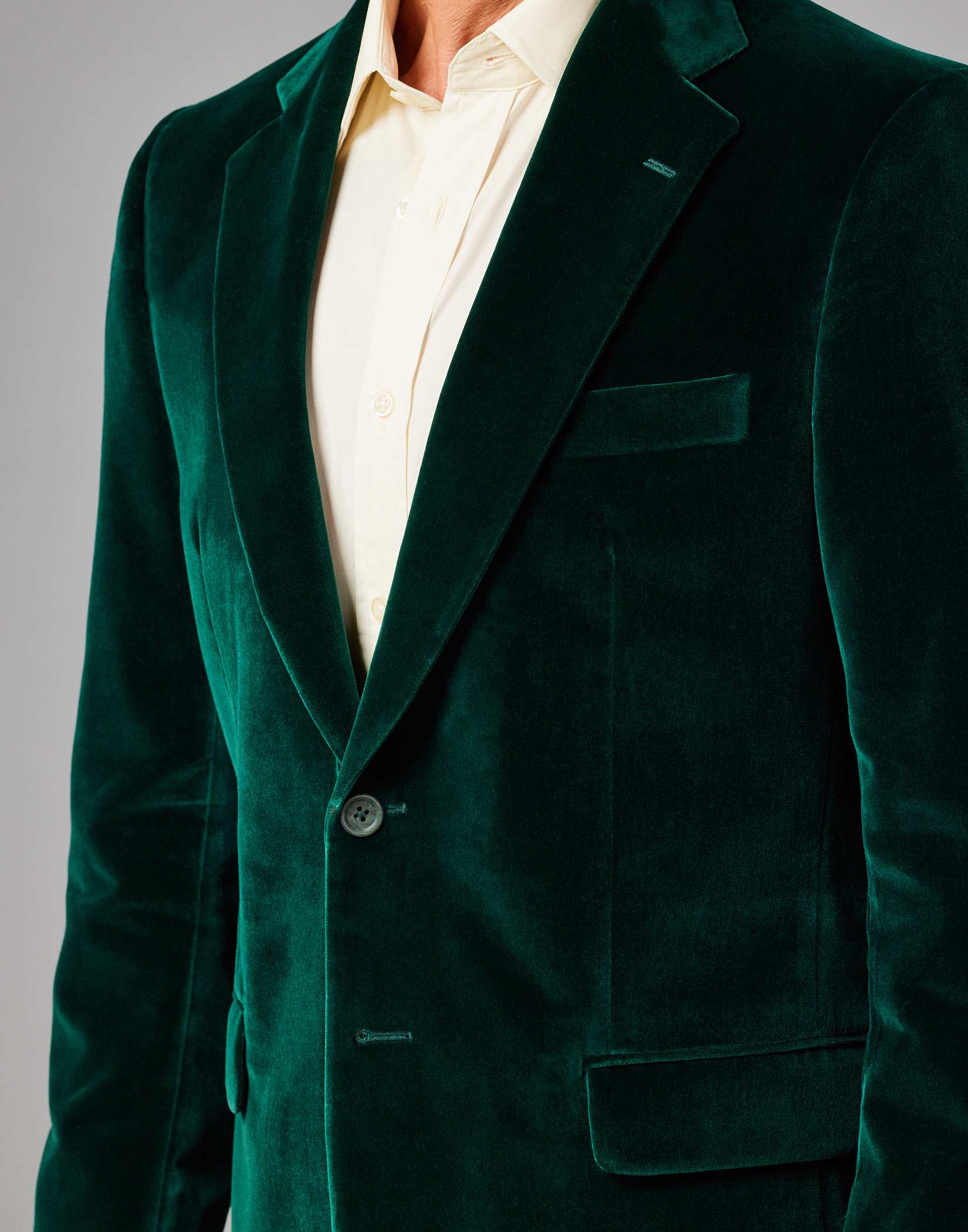 Classic Velvet Jacket - Bottle Green | Joseph Turner