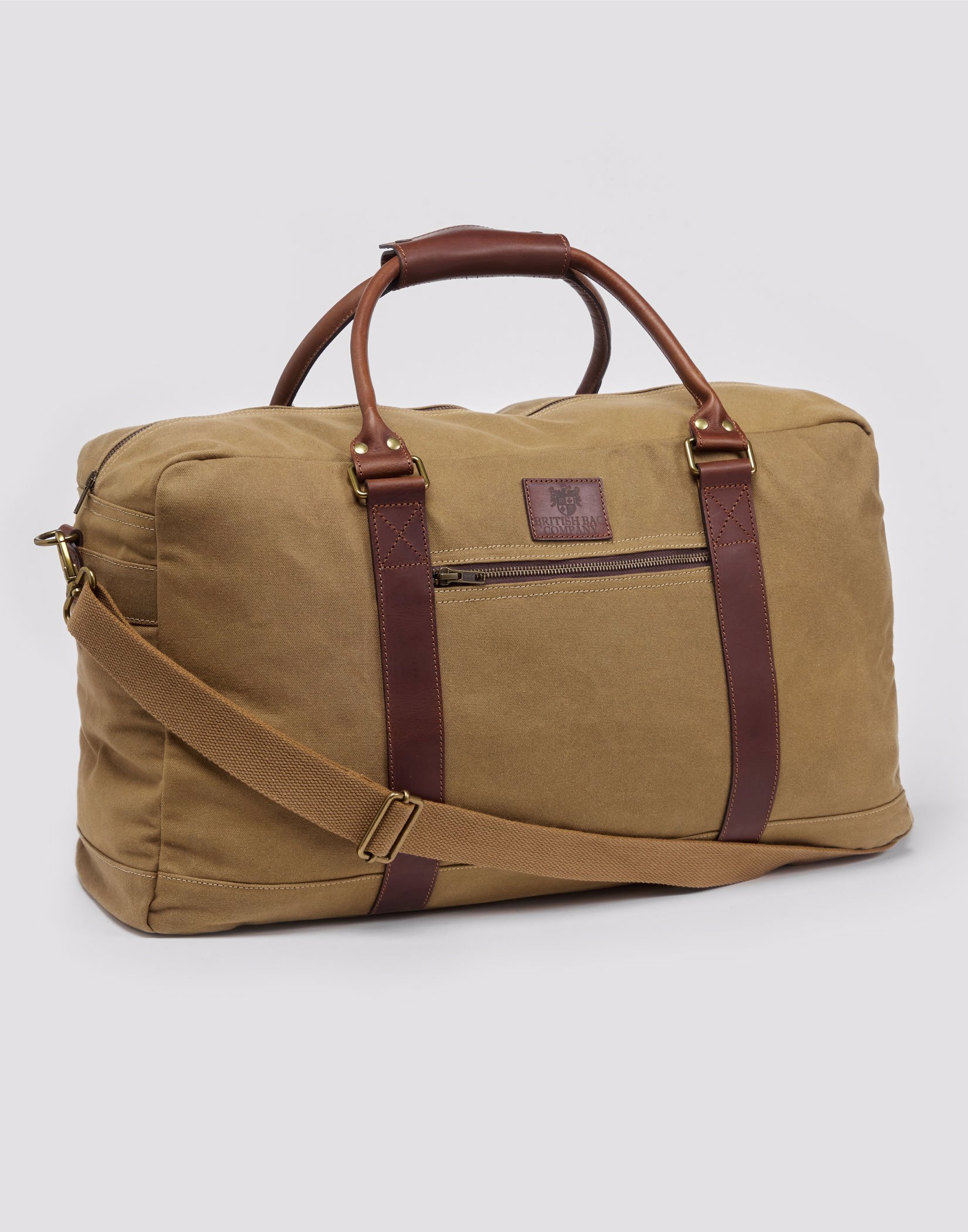 Waxed Canvas Weekend Holdall - Camel
